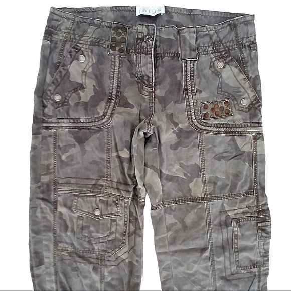 lotus | Pants & Jumpsuits | Vintage Low Rise Camo Pants With Drawstring ...